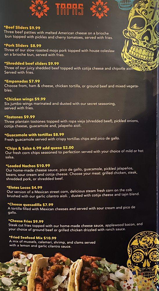 Menu at Bohemian Latin Grill restaurant, Fort Lauderdale