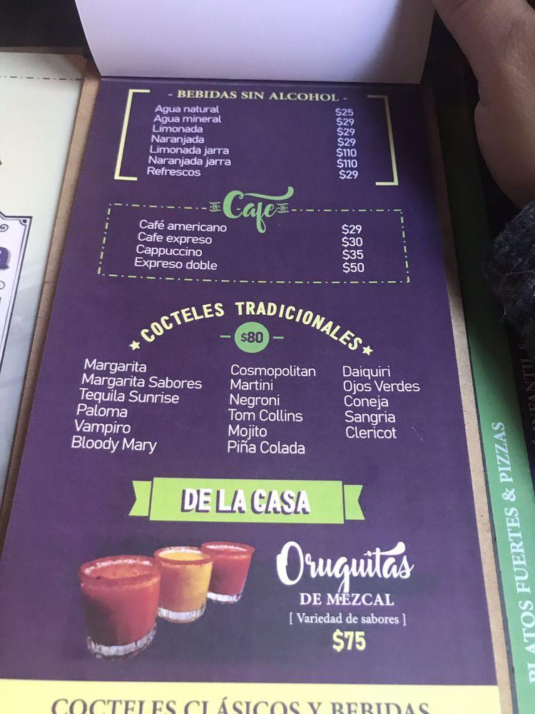 Menu at La Oruga y La Cebada pub & bar, San Luis Potosi, Avenida ...