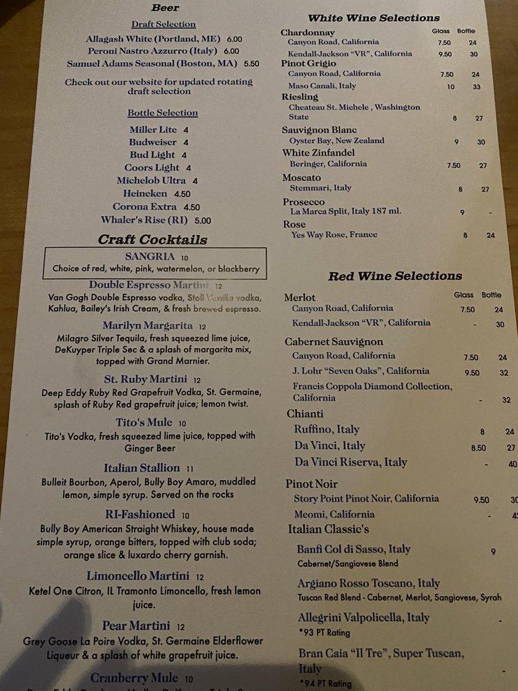 Menu at Pat's Italian Johnston restaurant, Johnston