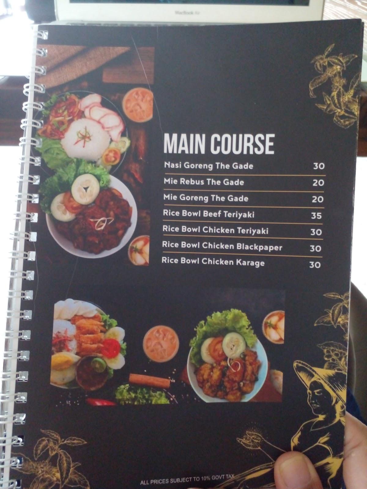Menu at The Gade Coffee Kramat Raya cafe, Central Jakarta