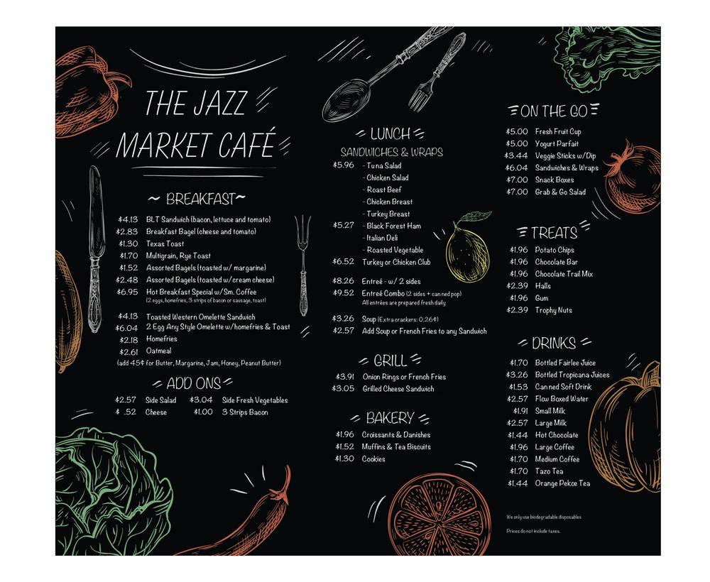 Menu at The Jazz Market Café, Enfield
