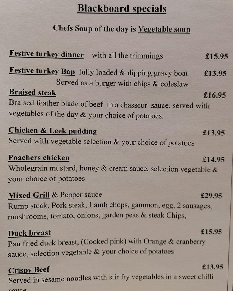Menu at Four Crosses Inn pub & bar, Menai Bridge, Four Crosses ...