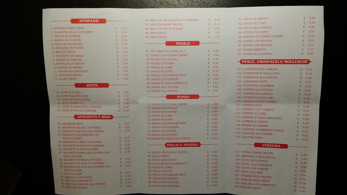 Menu at Ristorante Cinese Fu Qui, Florence