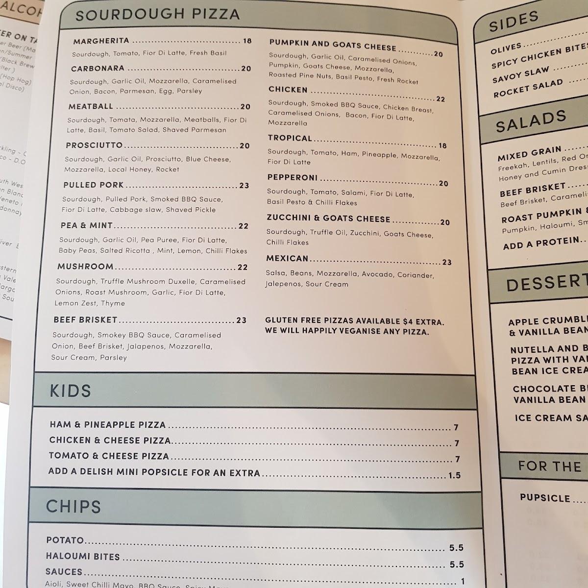 Menu at General Public Food Co, Doubleview
