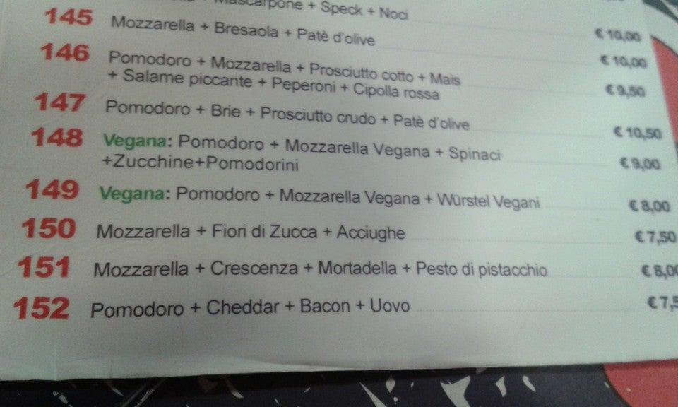 Menu da Pizza Ok 2 pizzeria, Milano, Via S. Siro