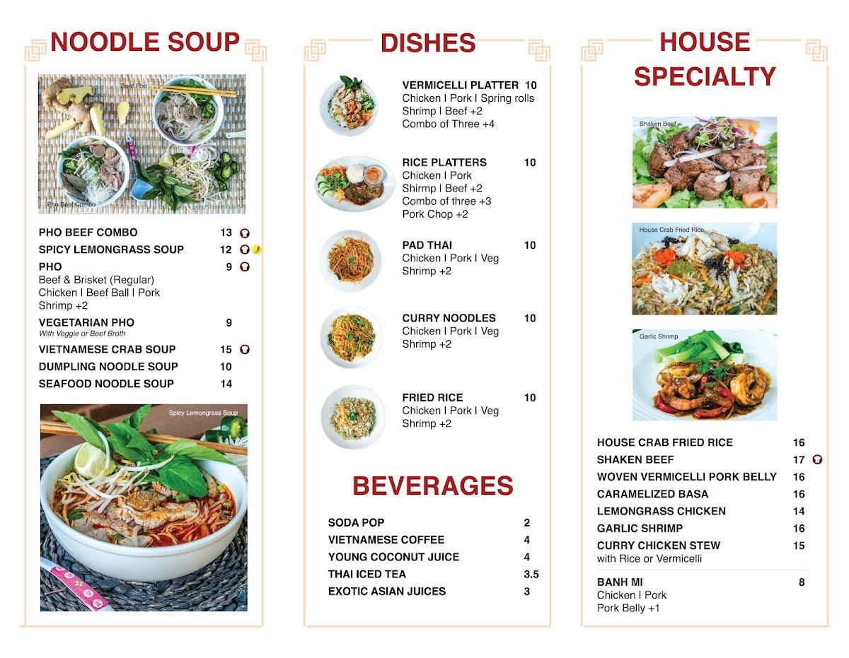 Menu at Saigon Kitchen restaurant, Fort Lee