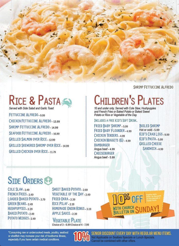 Menu at Blue Ocean Seafood Restaurant, Clinton