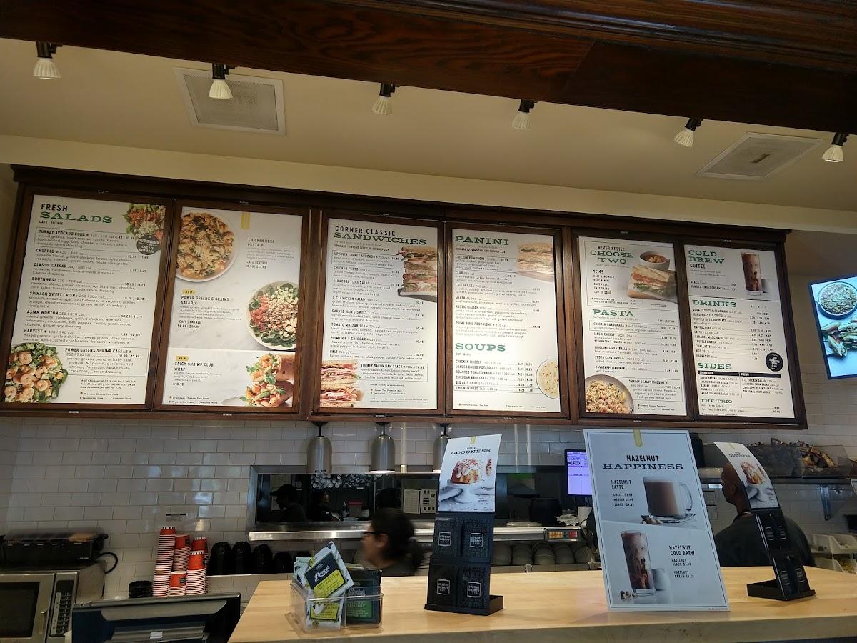 Menu at Corner Bakery Cafe, Palo Alto, El Camino Real