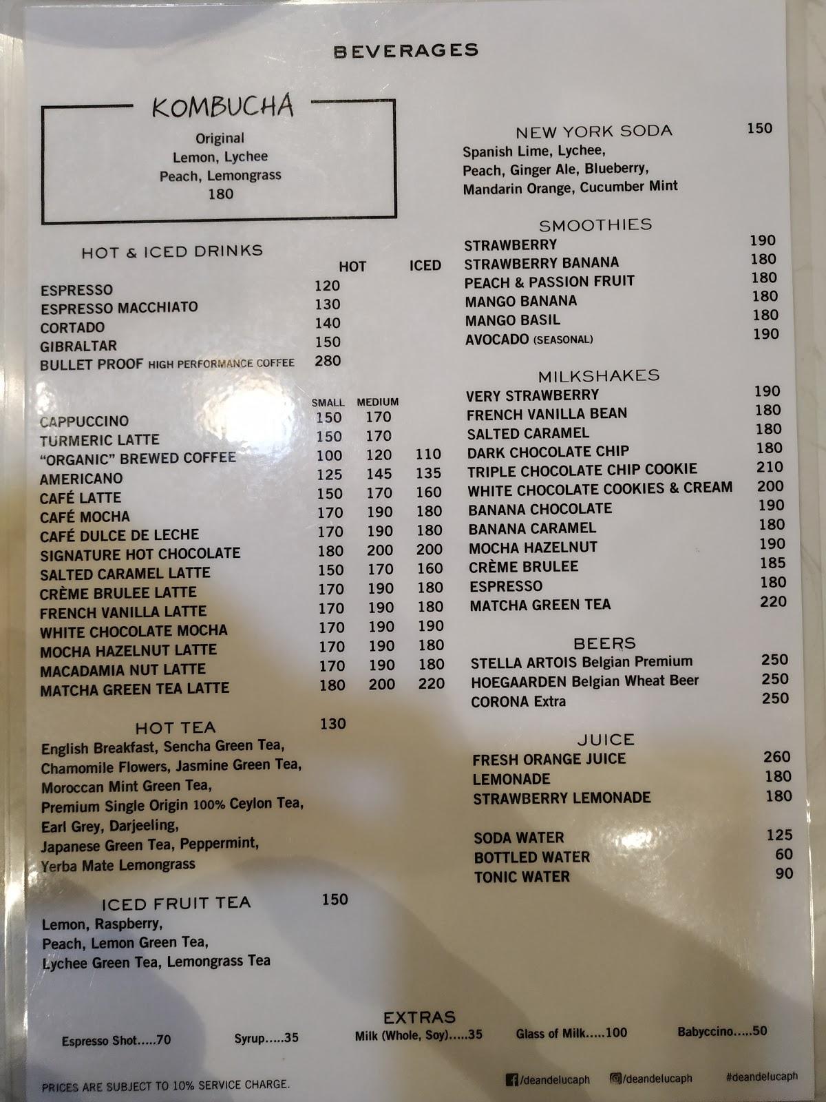 Menu at Dean & DeLuca Eton Tower Makati cafe, Makati