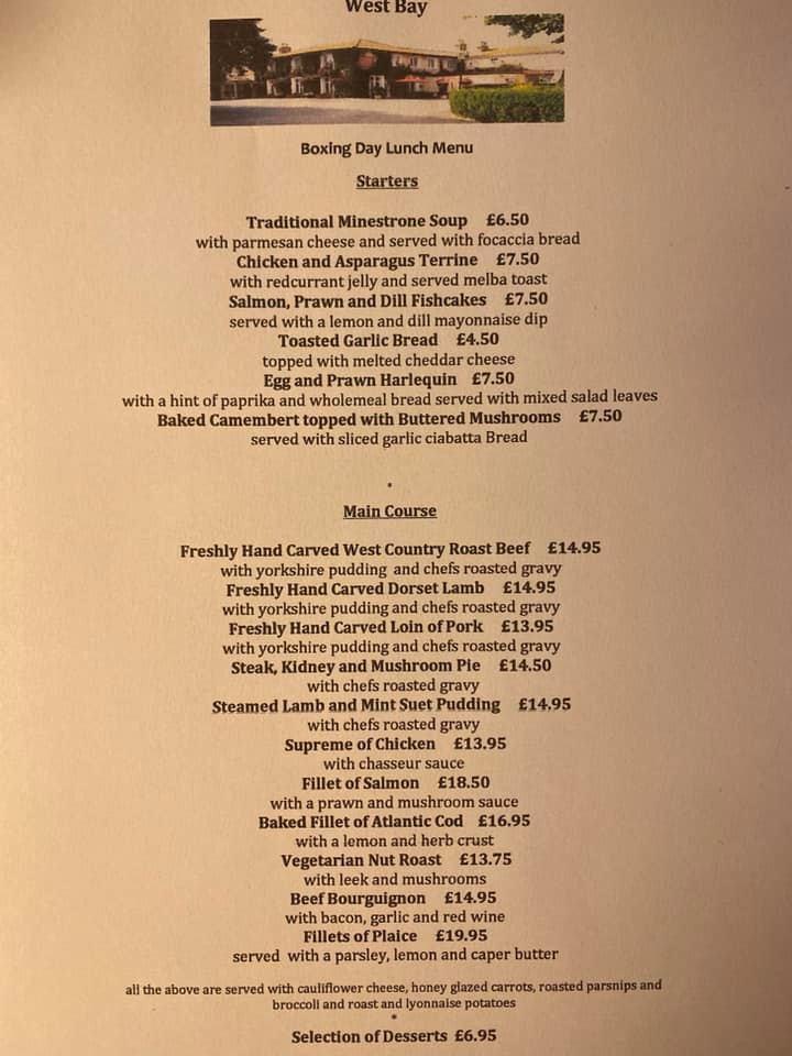 Menu at Haddon House Hotel pub & bar, Bridport