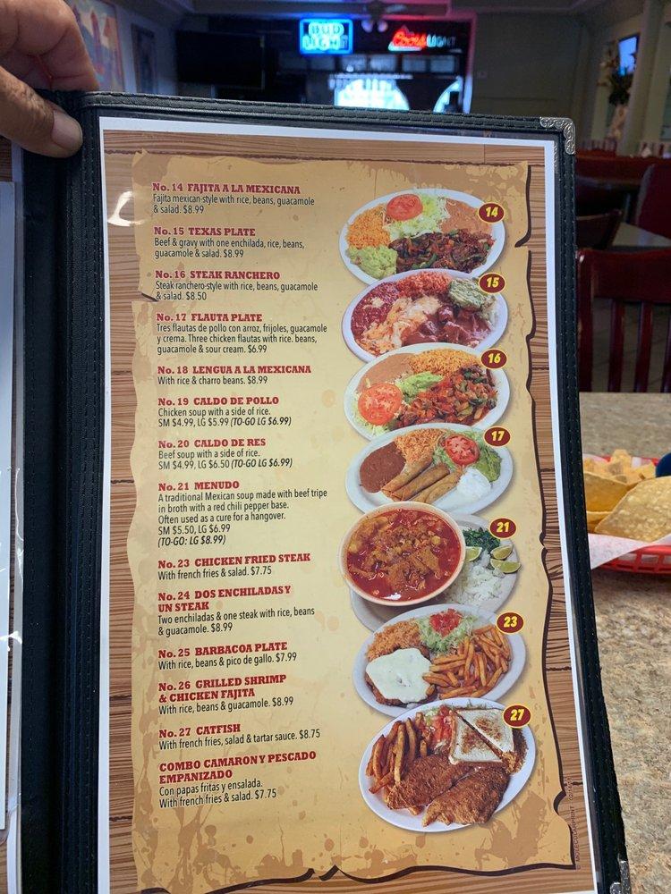 Menu at Hermanos Solis restaurant, Corpus Christi, 5409 Leopard St