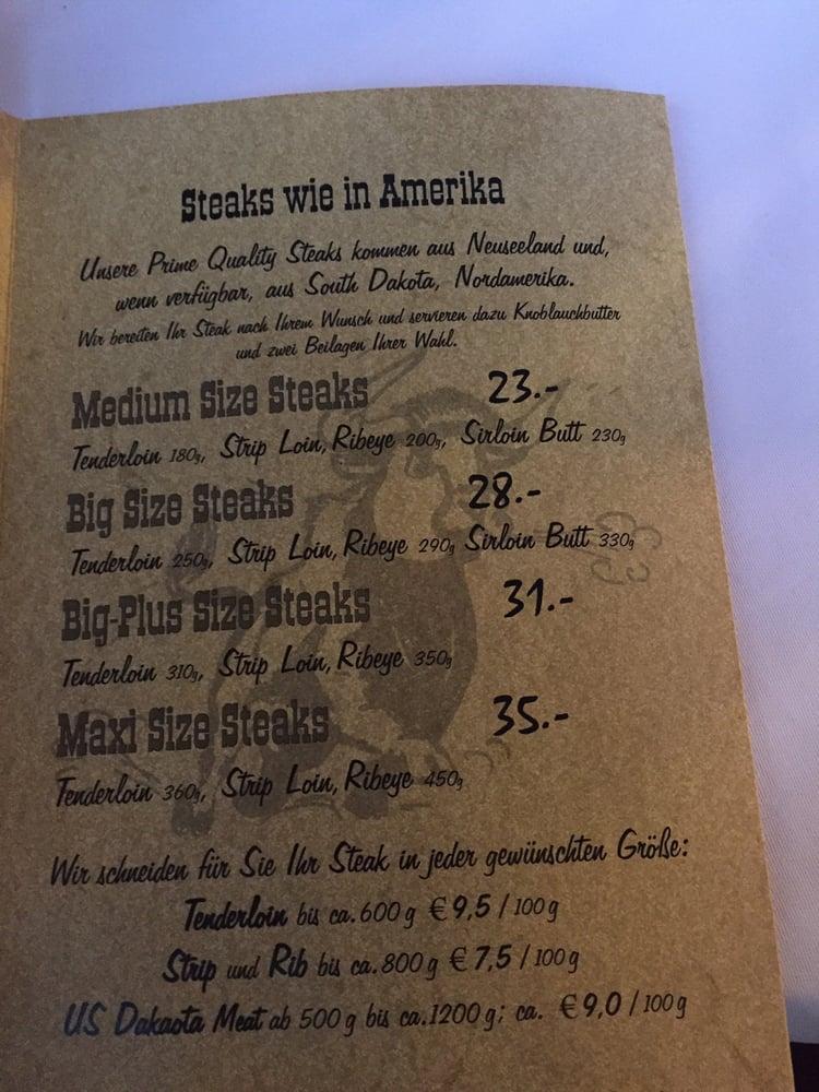 Menu at Restaurant Jolly Ox, Vienna