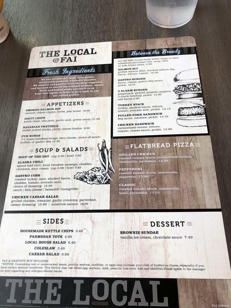 Menu at The Local pub & bar, Fairbanks