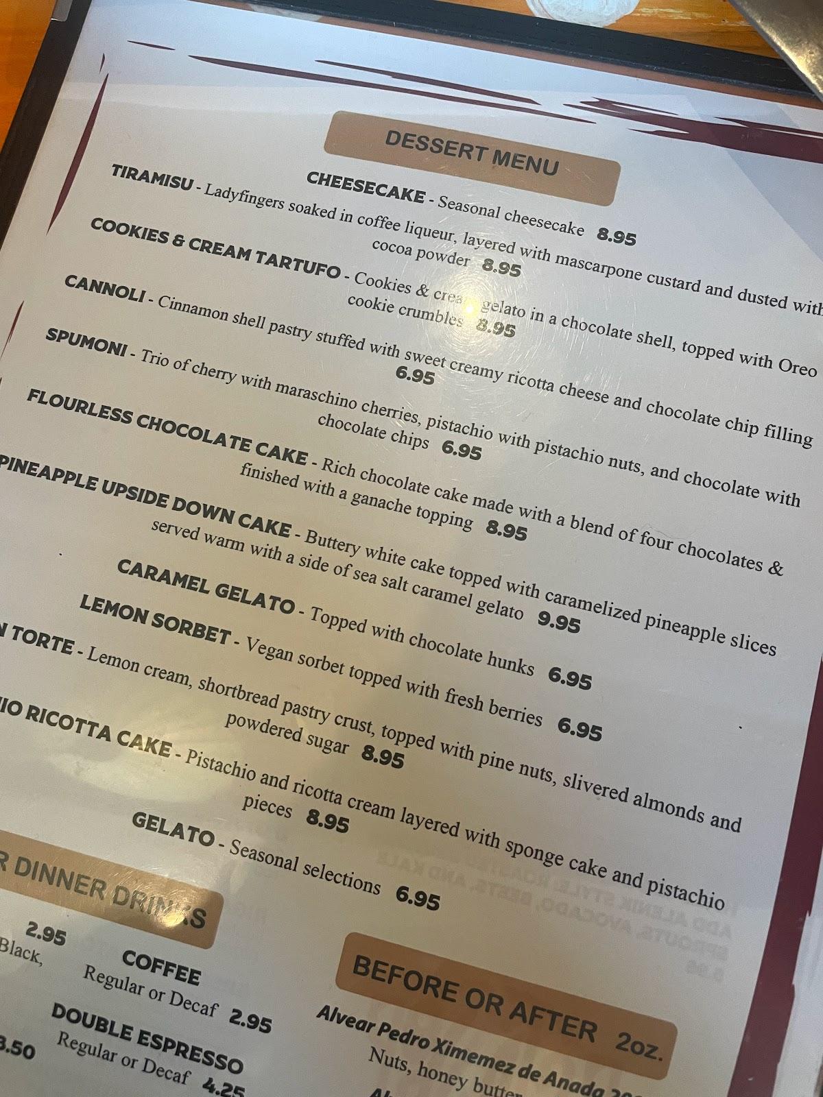 Menu at Pasta Shop Ristorante restaurant, Henderson