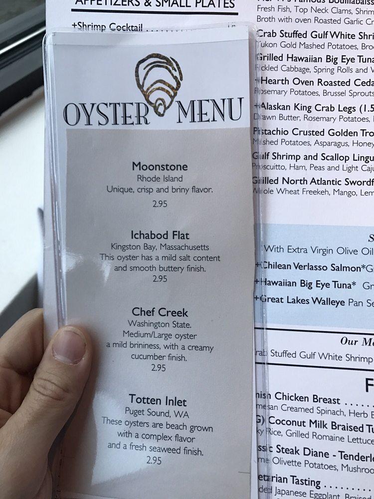 Menu at Pier W restaurant, Lakewood