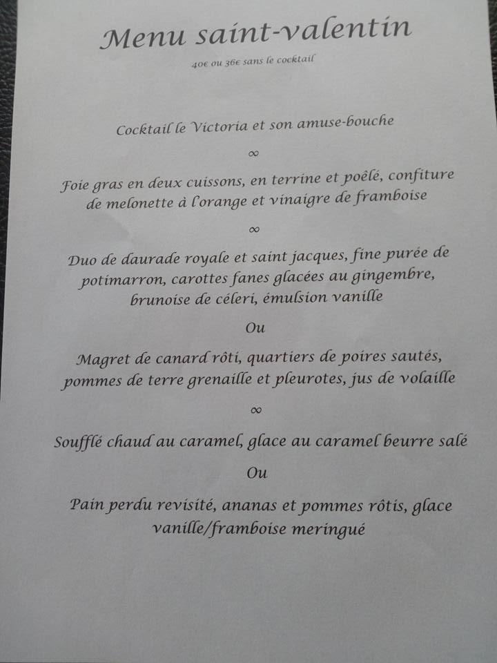 Menu au Restaurant Le Victoria, Les Sables-d'Olonne, 4 Quai des Boucaniers