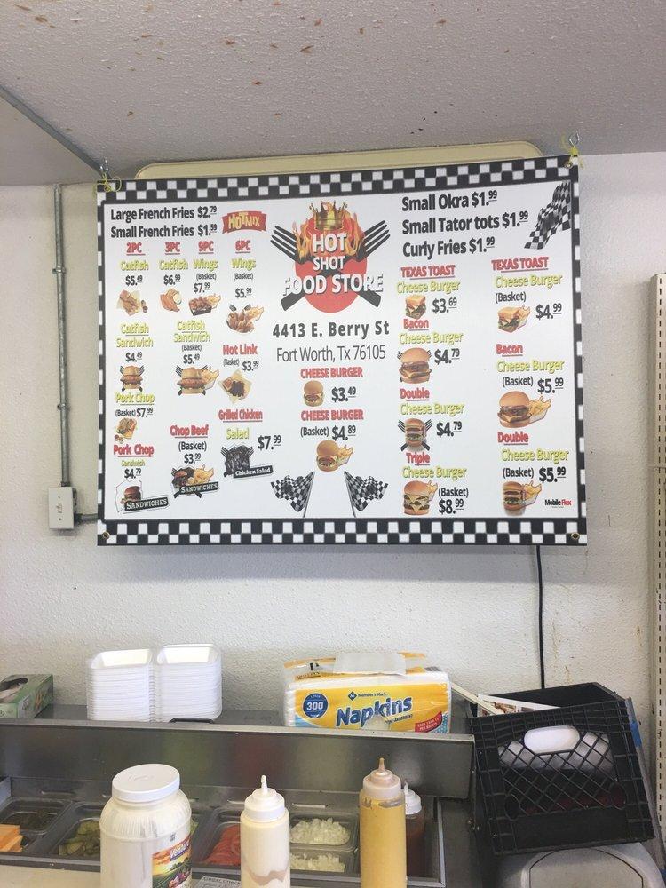 Menu at Hot Shot Food Store restaurant, Fort Worth