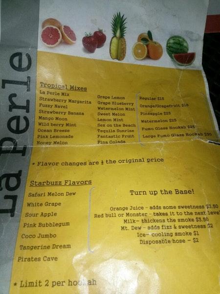 Menu at La Perle pub & bar, Wyandotte