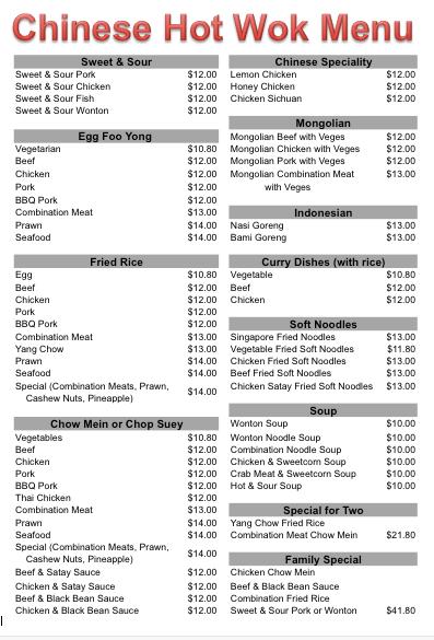 Menu at Master Fish 'N' Chicken fast food, Tauranga
