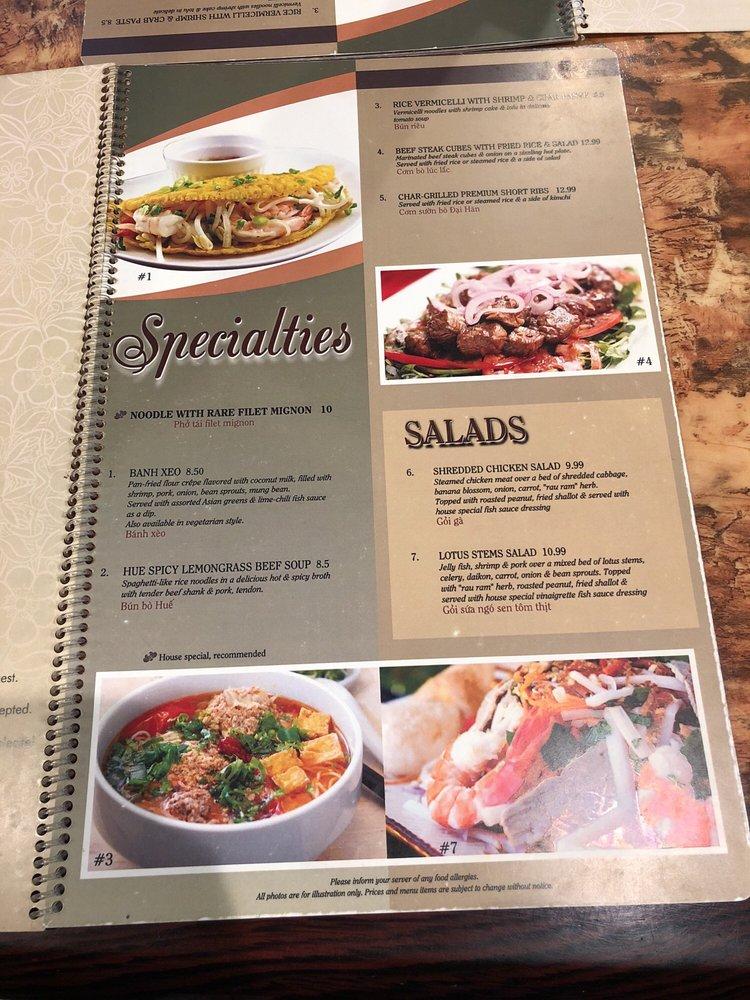 Menu at Phở Duyên Mai restaurant, San Diego, Kearny Villa Rd #111
