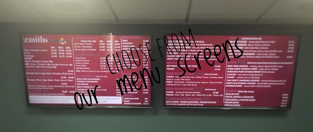Menu at Smiths Food Bar (Castleford), Allerton Bywater