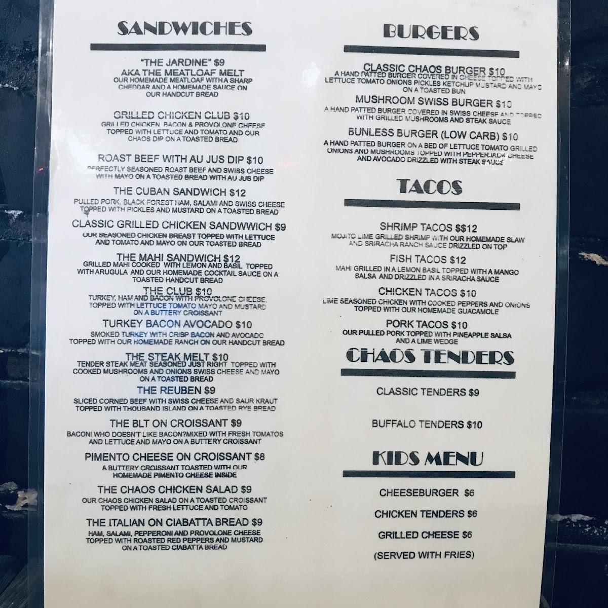 Menu at Three1Seven pub & bar, Douglas