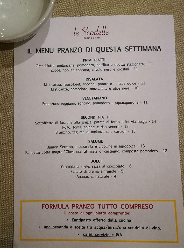 Menu da Le Scodelle cucina e vini ristorante, Torino