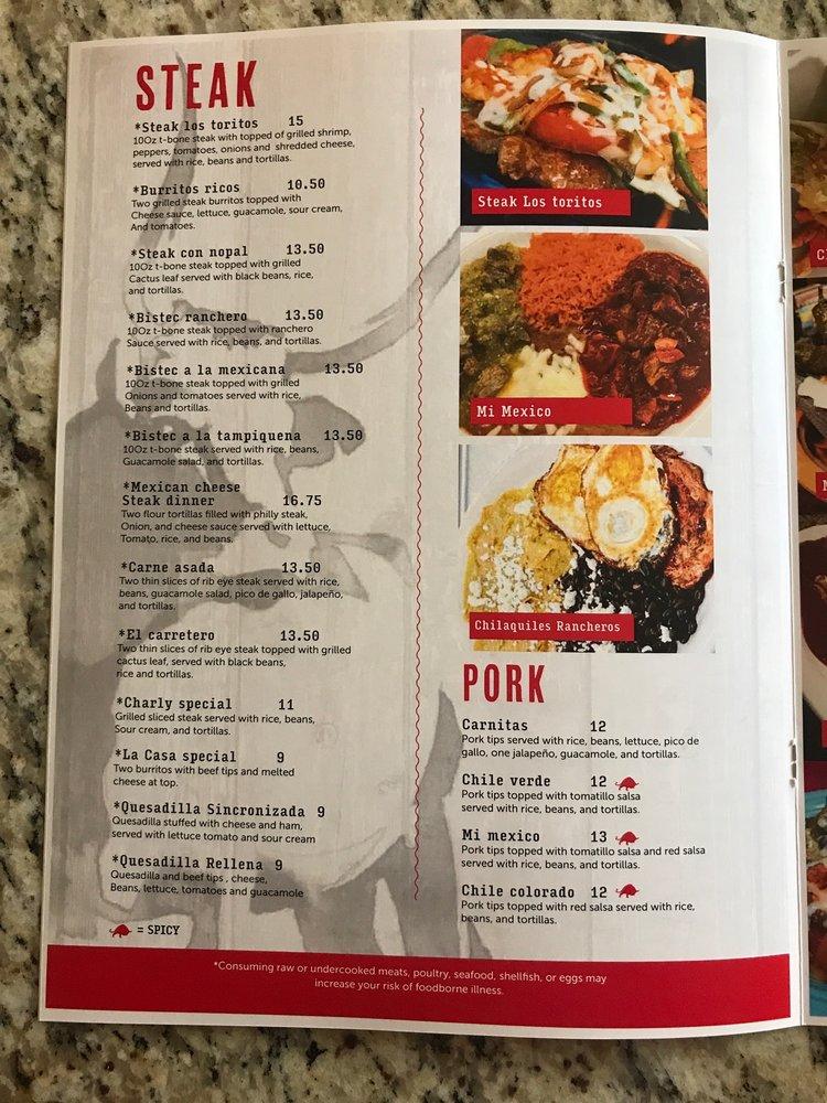 Menu at Los Toritos restaurant, Advance