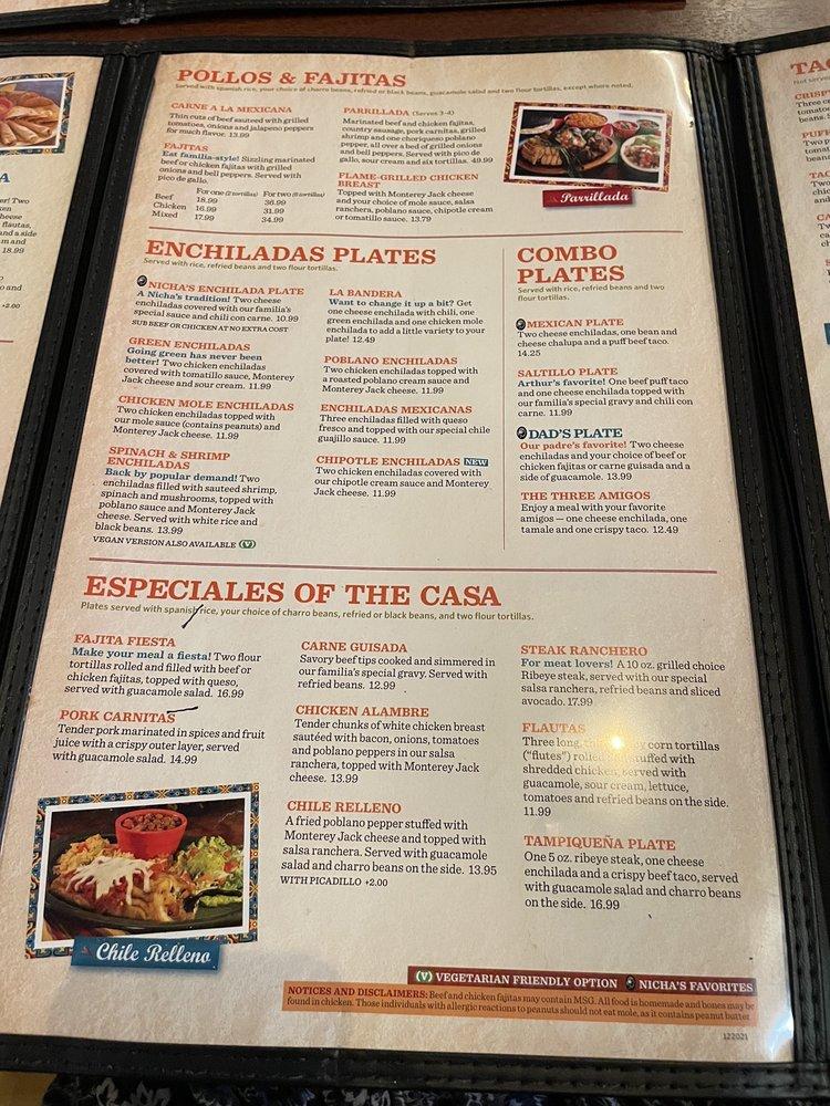 Menu at Nicha's Comida Mexicana - Loop 410 restaurant, San Antonio ...