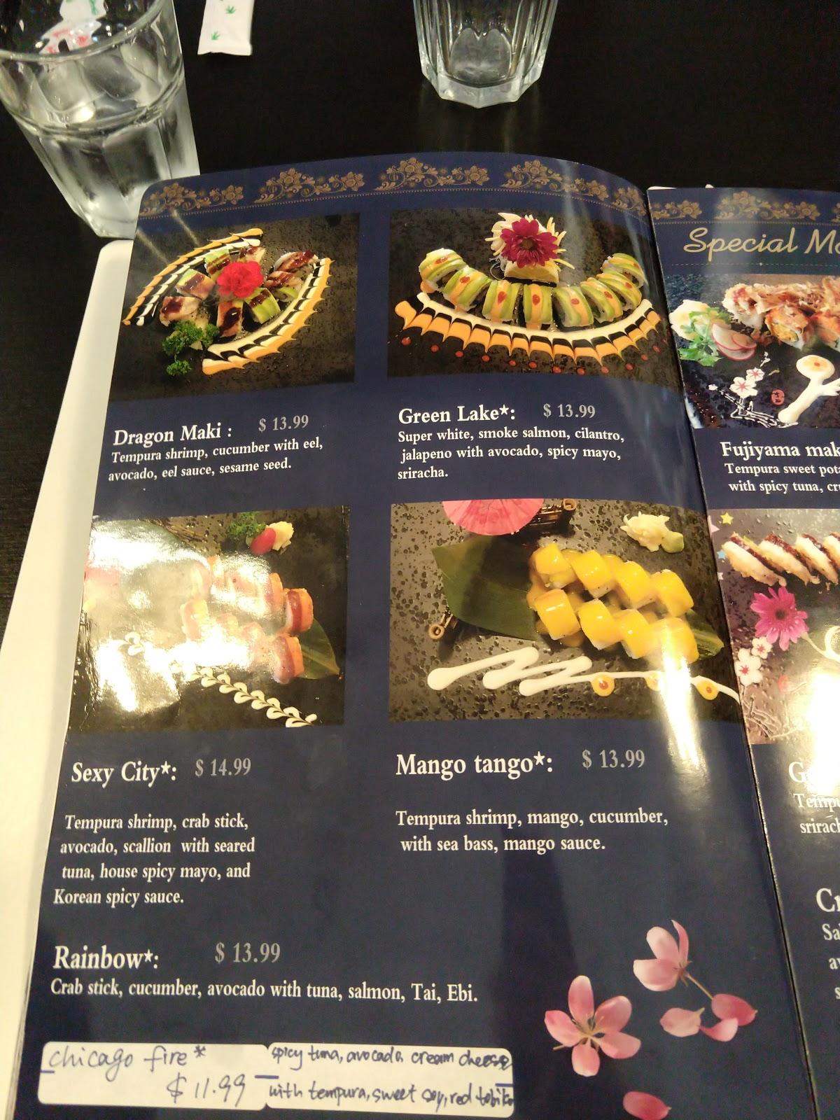 Menu at Sky Sushi Houghton restaurant, Houghton