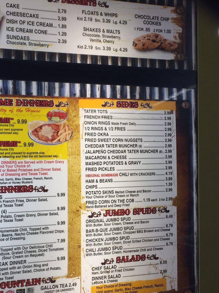 Menu at Del Rancho fast food, Midwest City, NE 10th St