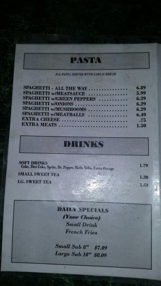 Menu at Jesse's Pizza & Hot Subs restaurant, Laurinburg