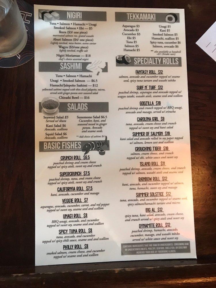 Carta de Oak Barrel Tavern, Charleston, 825 Savannah Hwy