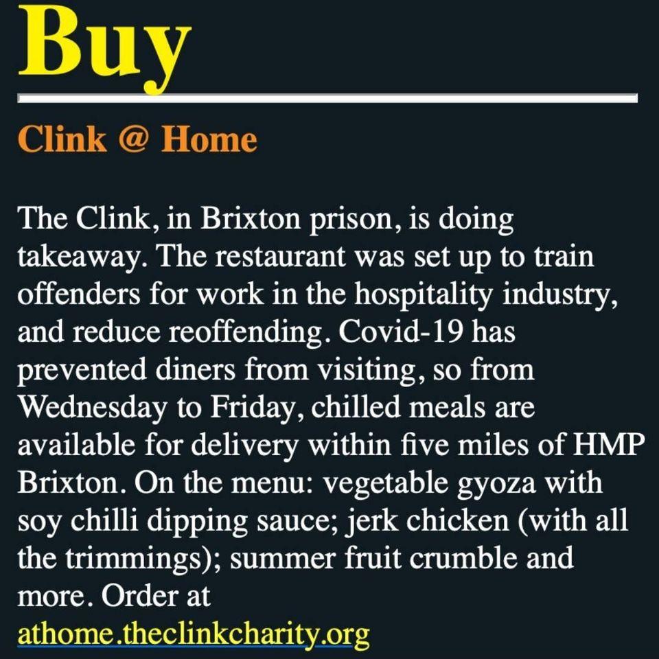 Menu at The Clink High Down restaurant, Carshalton, HMP High Down