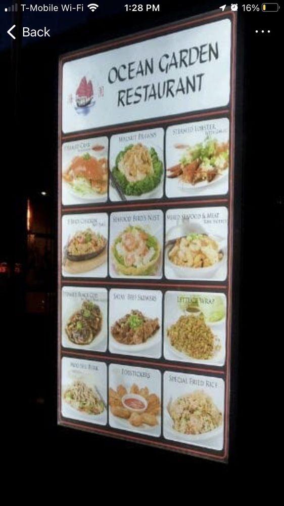 Menu at Ocean Garden Restaurant, Victoria