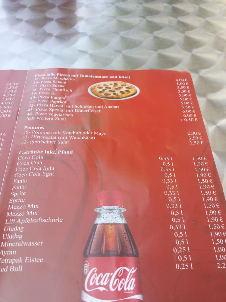 Menu at Pasha Kebab pizzeria, Böblingen