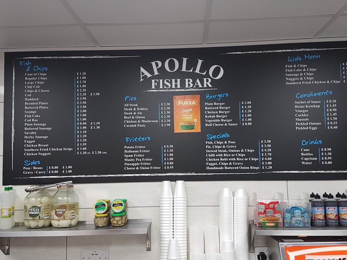 Menu at Apollo Fish Bar, Nottingham, 114 Burton Rd
