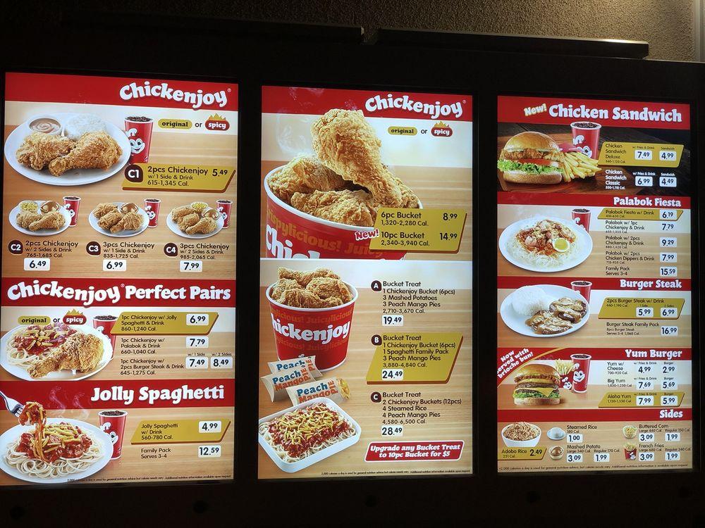 Menu at Jollibee fast food, Artesia, South St Unit 101