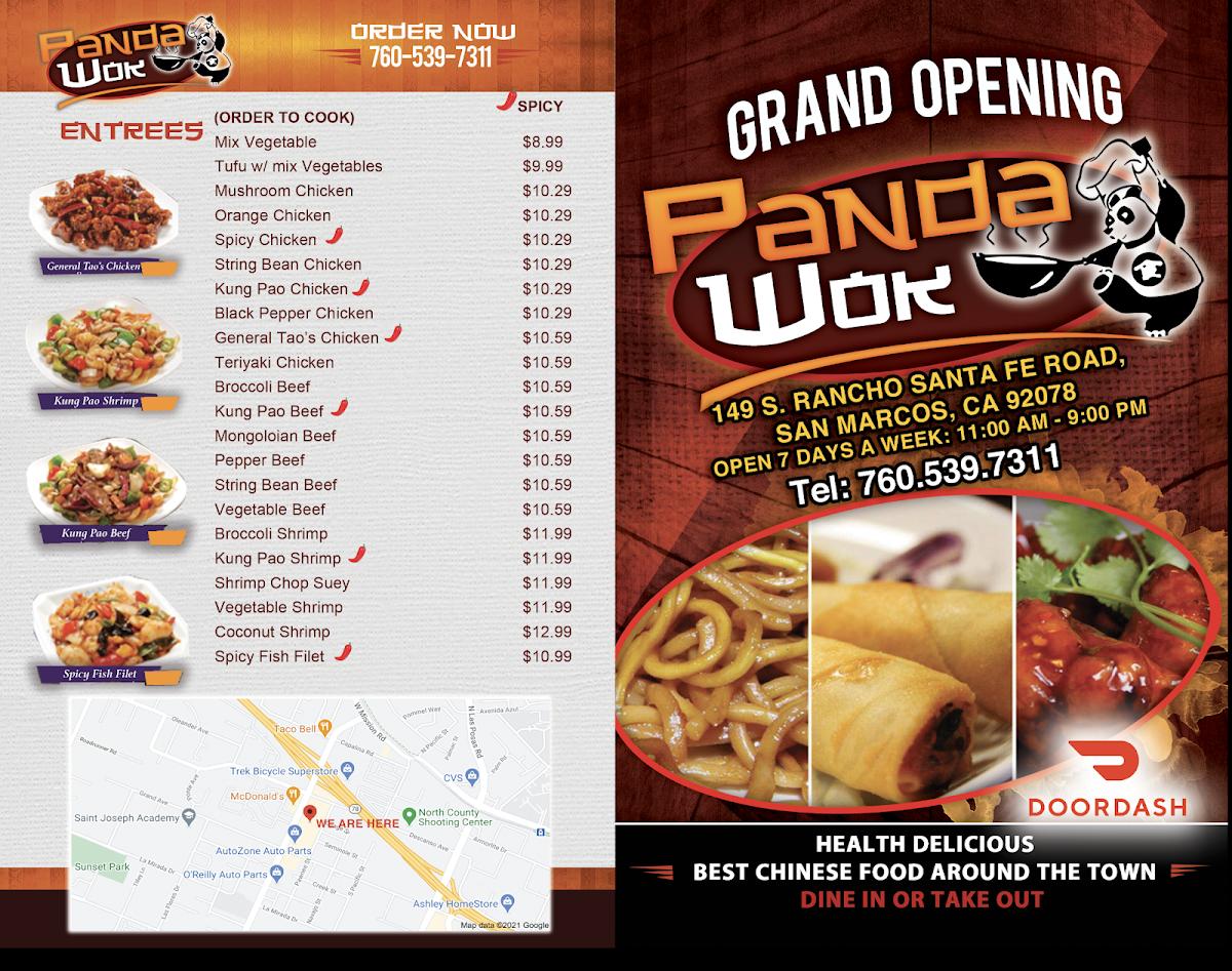 Menu at PanPan Wok restaurant, San Marcos, 149 S Rancho Santa Fe Rd