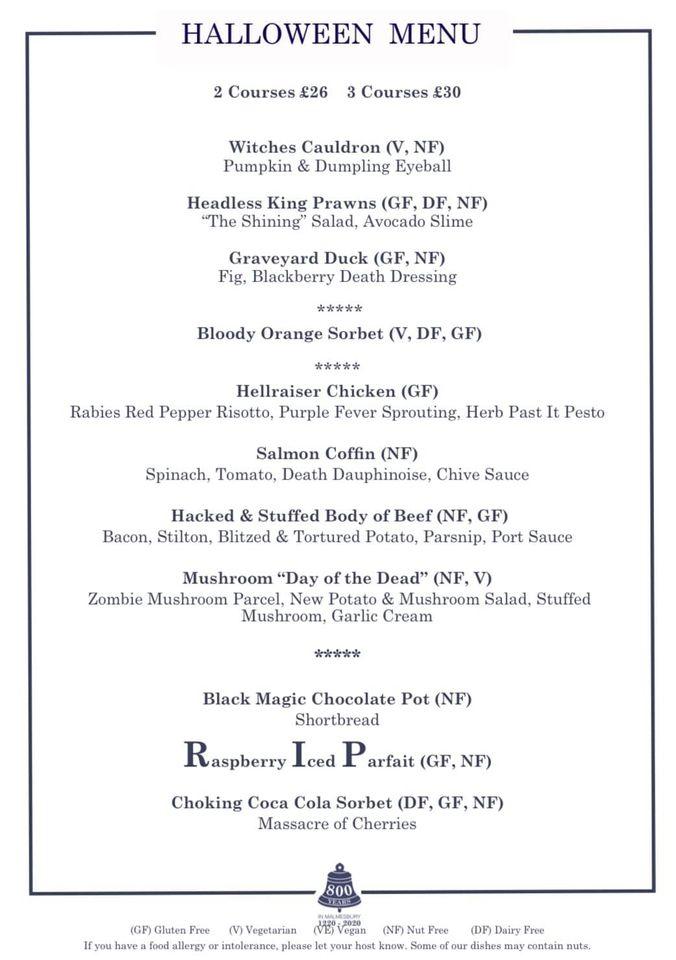 Menu at The Old Bell Hotel pub & bar, Malmesbury