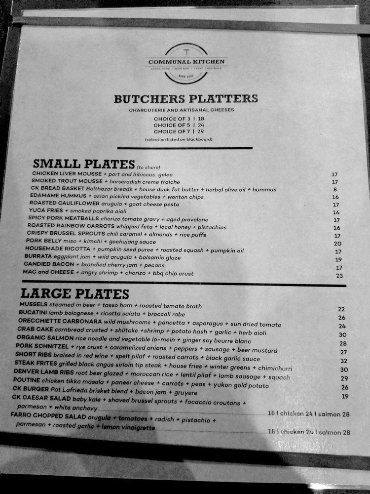 Menu at Communal Kitchen pub & bar, Nyack