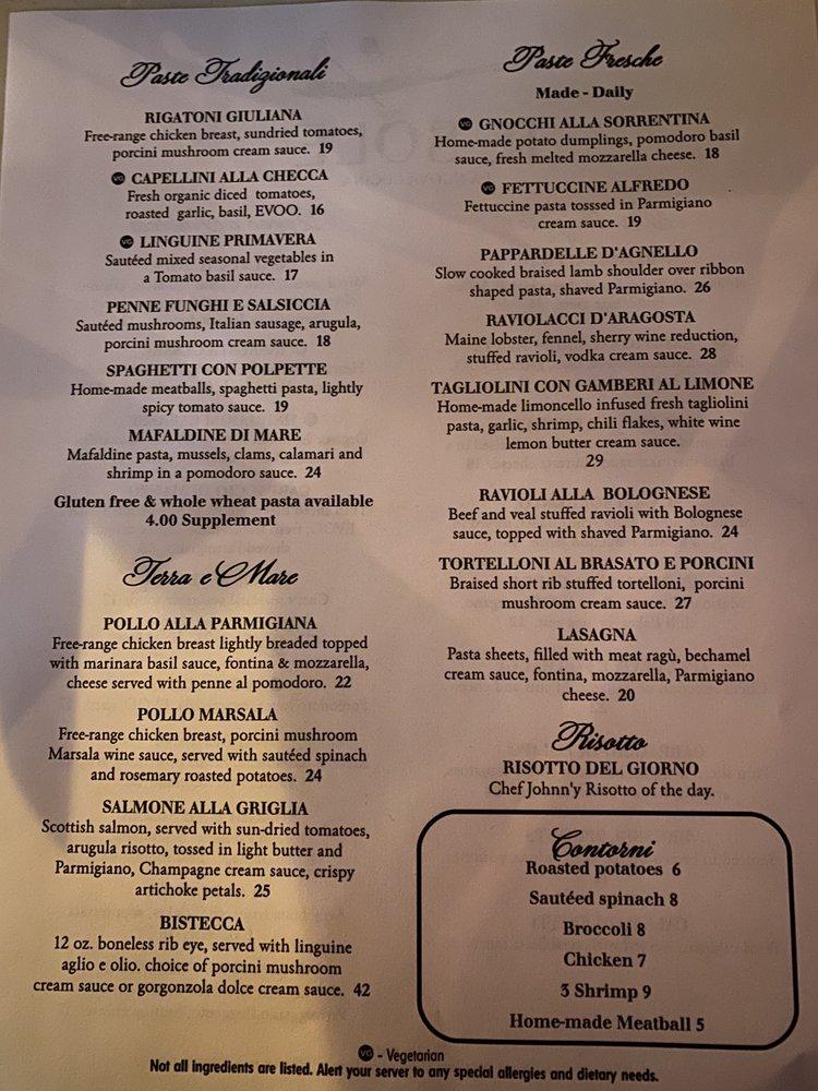 Menu at Il Sole La Nuova Cucina pizzeria, Rancho Santa Margarita