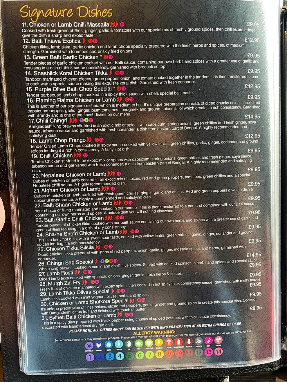 Menu at Purple Olive Ashton restaurant, Ashton-under-Lyne, 83 Stamford St E