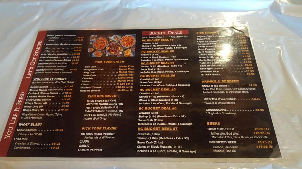 Menu at Red Claws Crab Shack pub & bar, Arlington