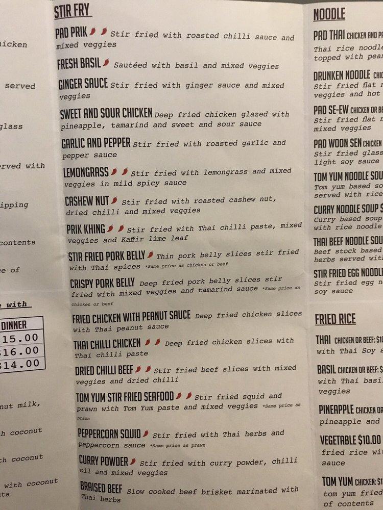 Menu at Wok & Ladle: Thai Eatery restaurant, East Perth
