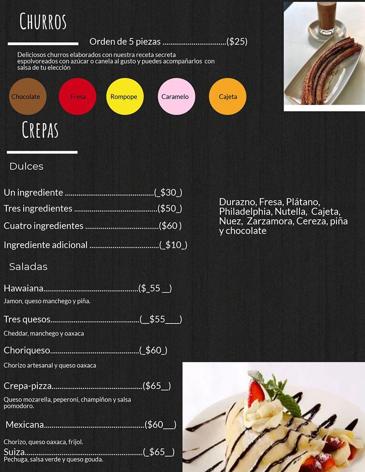 Menu at La Colonial, Mexico City, san andres de la sierra 69