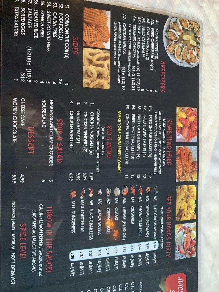 Menu at Red Crab restaurant, Addison