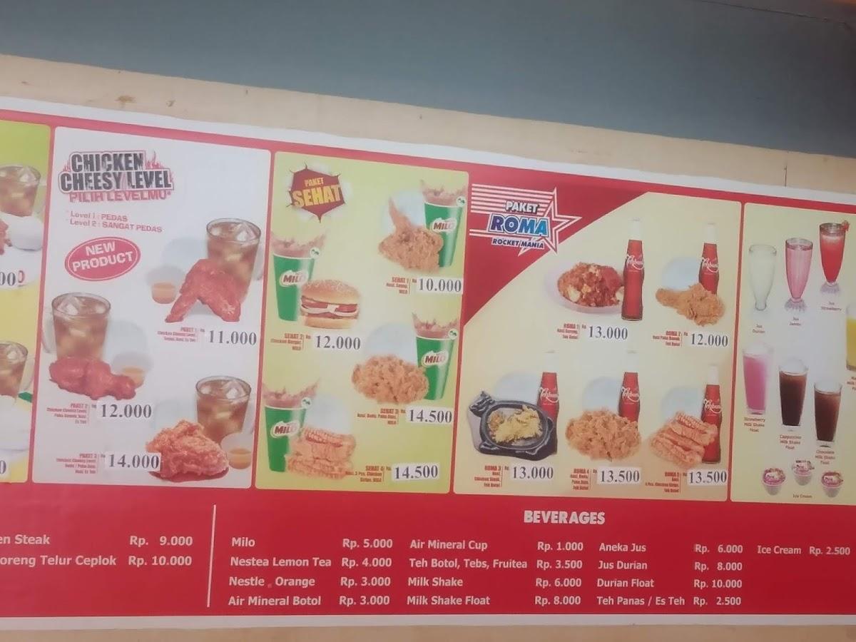 Menu at Rocket Chicken Anggajaya restaurant, Sendangadi