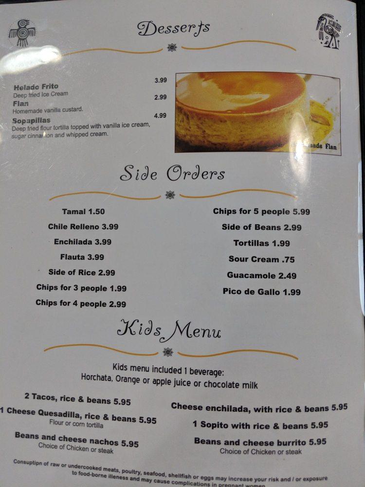 Menu at Taqueria Juquilita restaurant, Chehalis