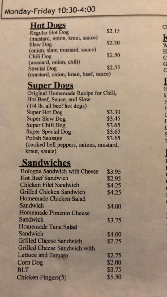 Menu at Gus’ Hot Dogs fast food, Irondale, Beacon Dr #139